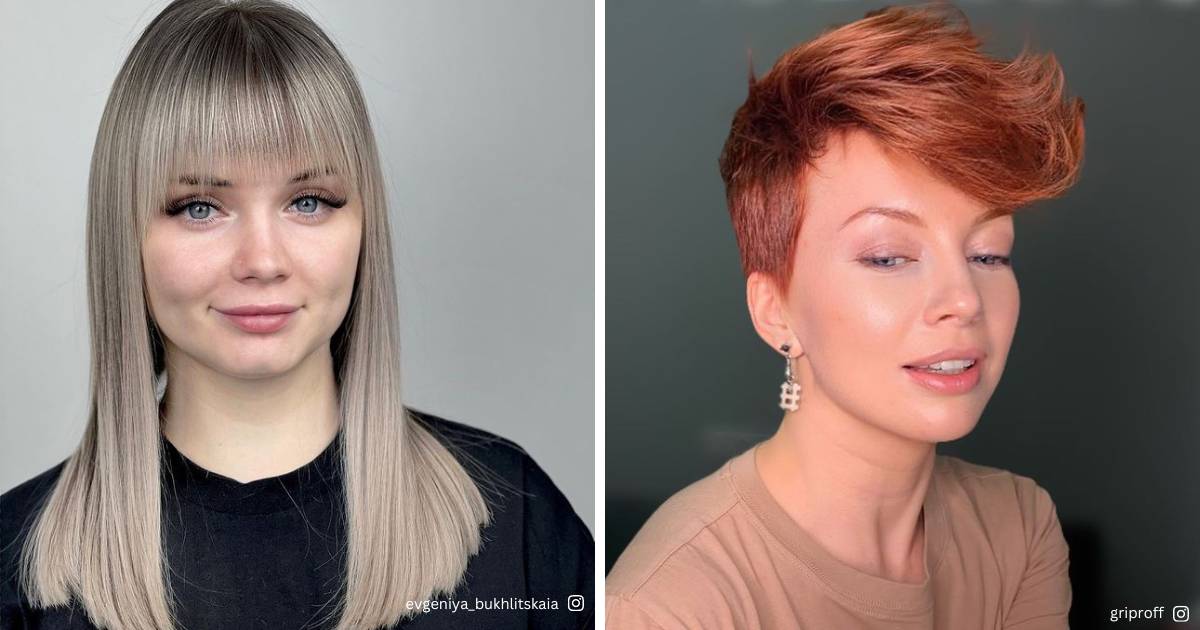 60 coiffures tendance avec frange pour les visages ronds