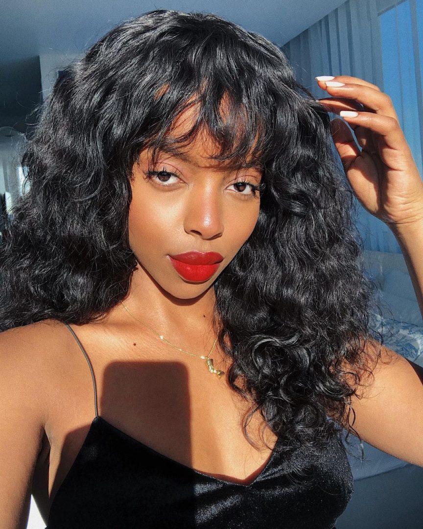 40 Stylish And Effortless Curly Hair With Bangs Hairstyles