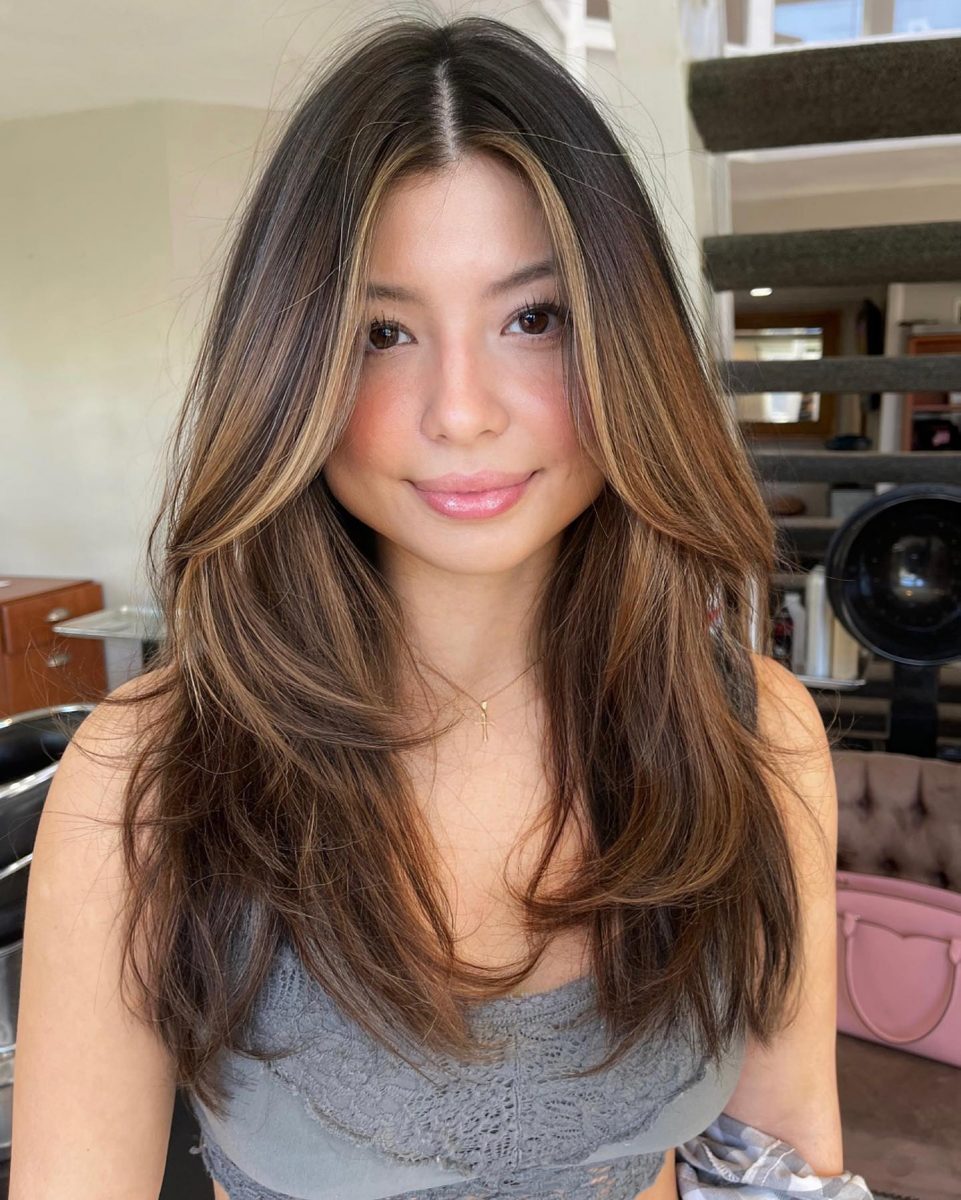 #1 Layered Hair With Curtain Bangs - Flawless Hair