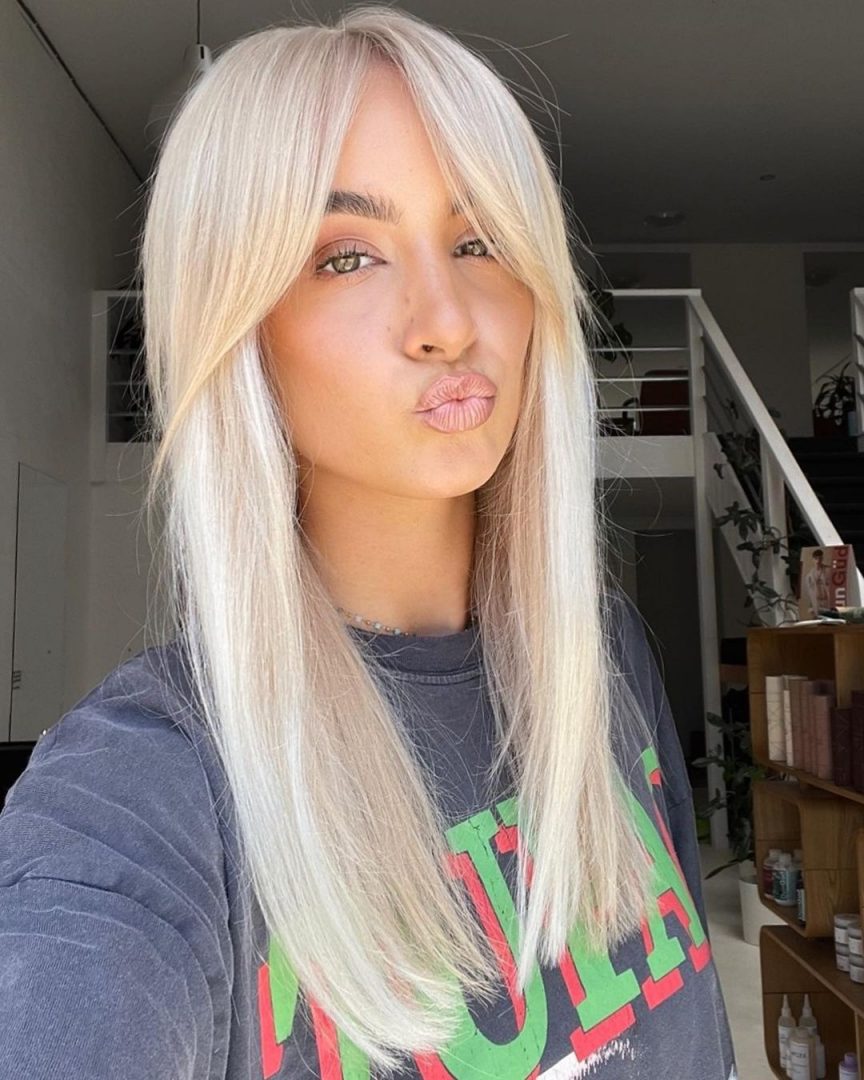 23 maneras modernas de llevar el pelo largo con flequillo