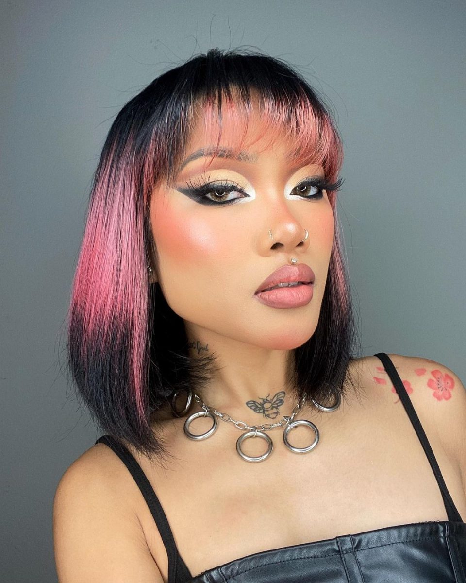 25 Spunky Pink Highlights In Black Hair Ideas To Inspire Your Next Dye Job