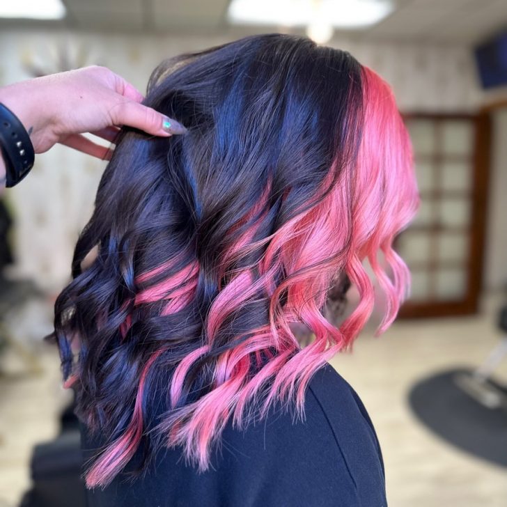 25 Spunky Pink Highlights In Black Hair Ideas To Inspire Your Next Dye Job