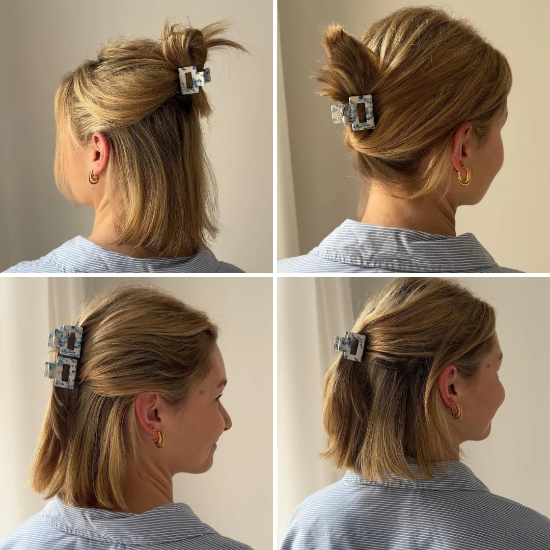 Coiffures à pinces fraîches et fabuleuses pour cheveux courts et moyens