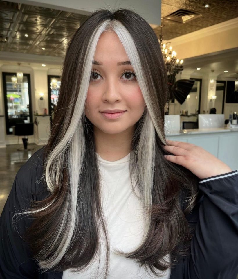22 maneras de llevar el pelo moreno con la tendencia Money Piece