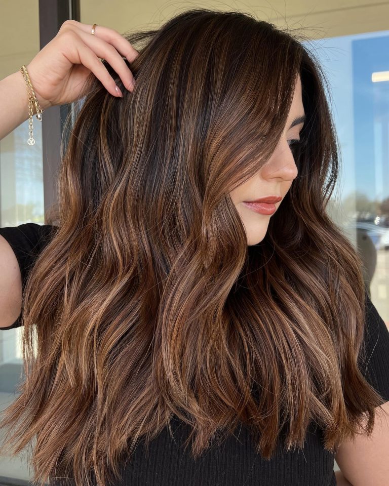 Heavy Highlights On Dark Hair Are The Bold Way To Go Brighter