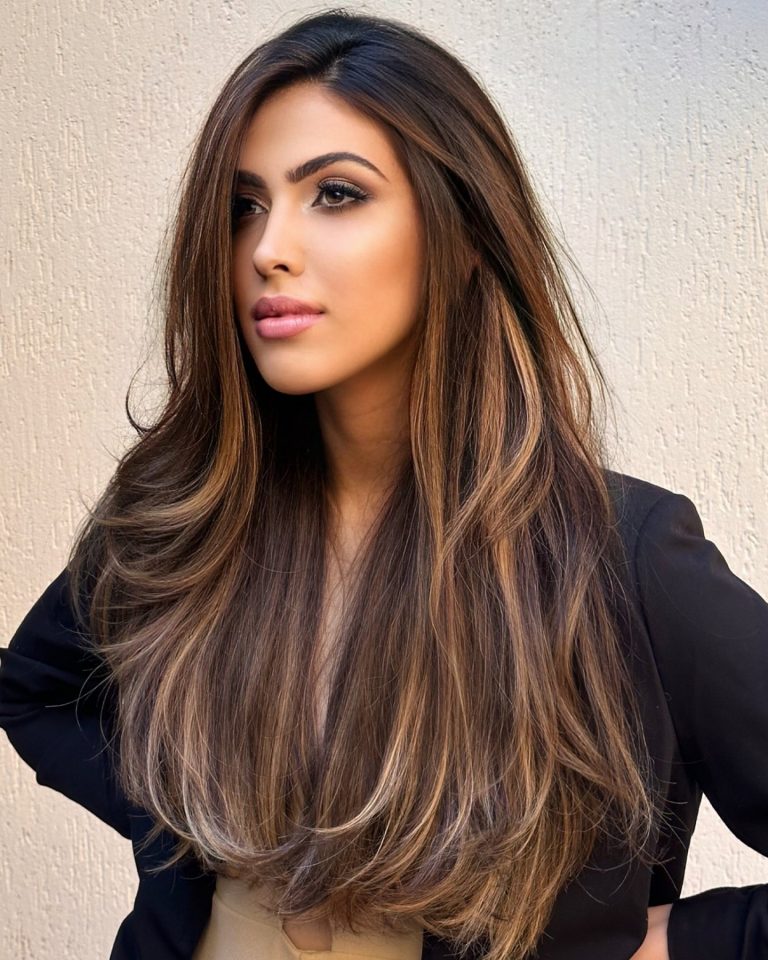 Heavy Highlights On Dark Hair Are The Bold Way To Go Brighter