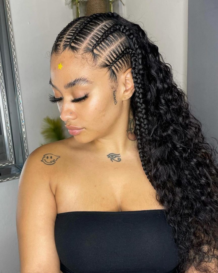16 Half Cornrows Half Curly Weave Ideas For The Boldest Look