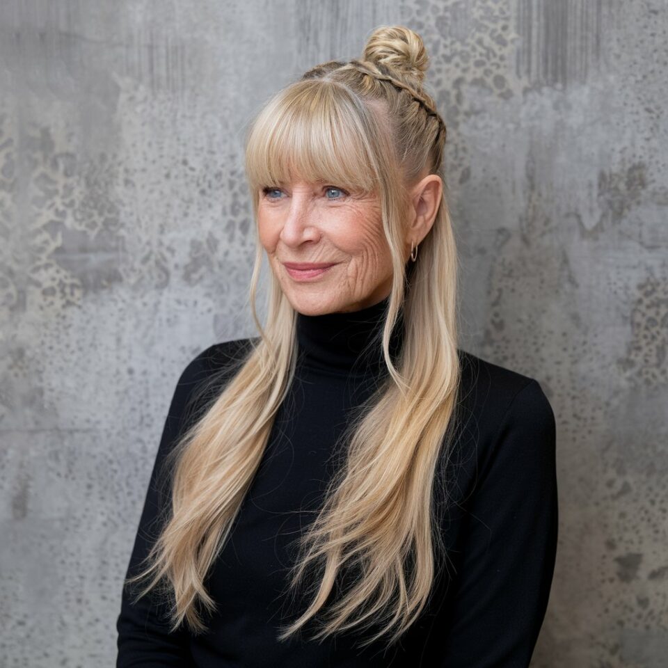 10 Hairstyles For Women Over 50 With Long Hair And Bangs That Will Keep ...