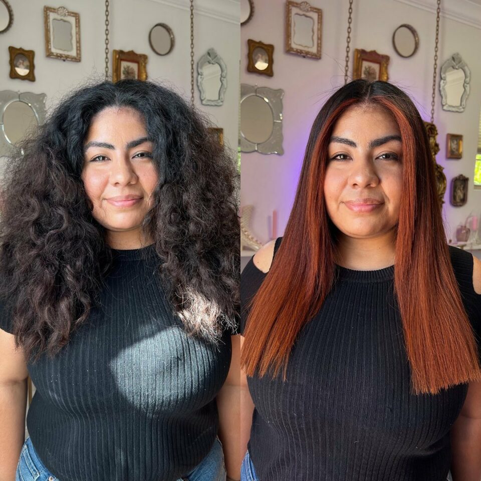 14 looks de antes y después de pelo rizado a liso que te dejarán sin ...