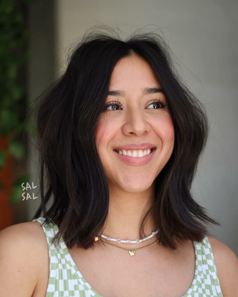 13 Flattering Choppy Lob Ideas For Your Next Big Cut