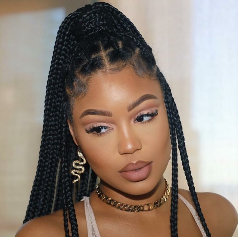 12 Medium Knotless Braids As A Trendy And Elegant Protective Style
