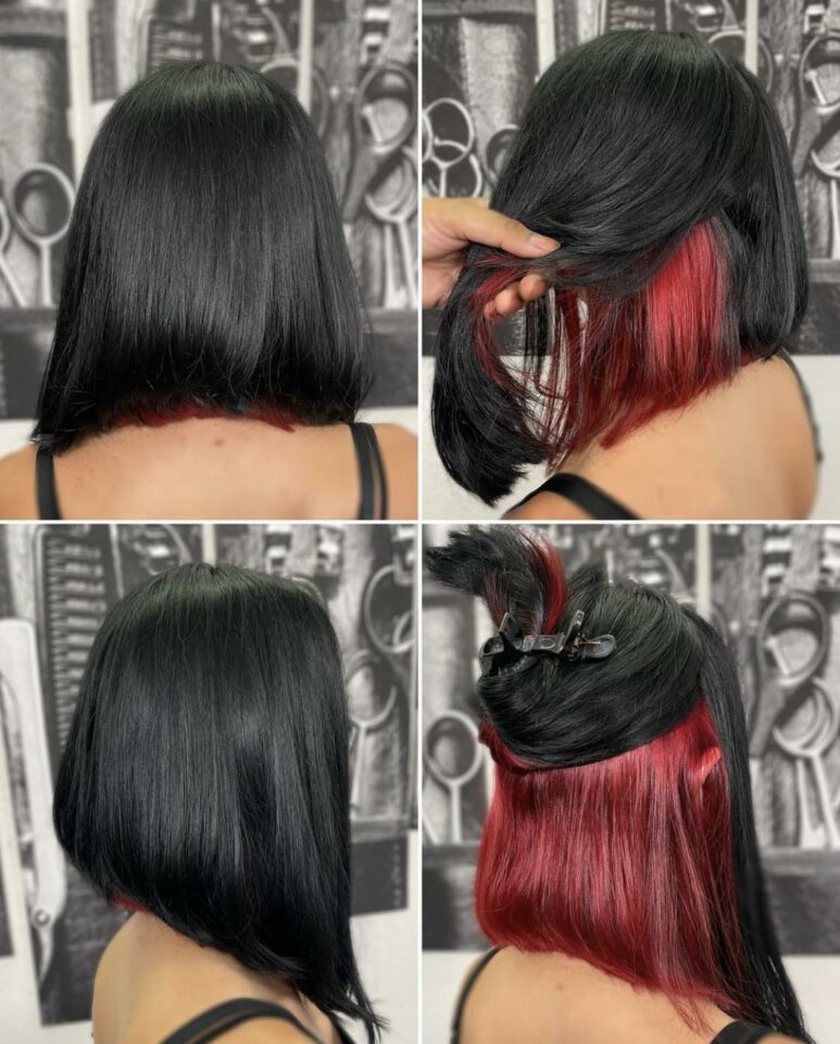 From Subtle To Dramatic, These 14 Looks Are Red Highlights For Black ...