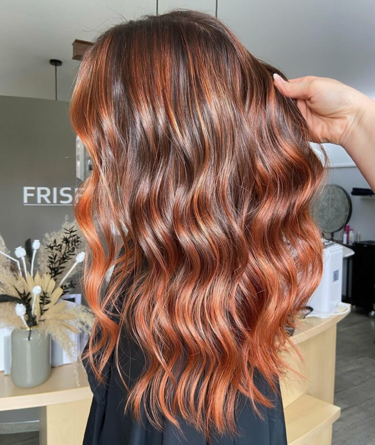 10 idées de balayage brun cuivré pour donner un charme rouillé à vos ...