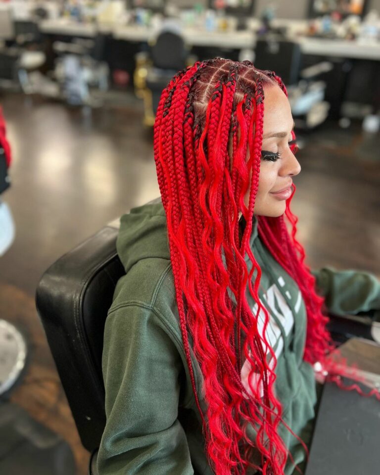 16 Sassy And Fierce Red Box Braids That Will Give You Main Character Energy