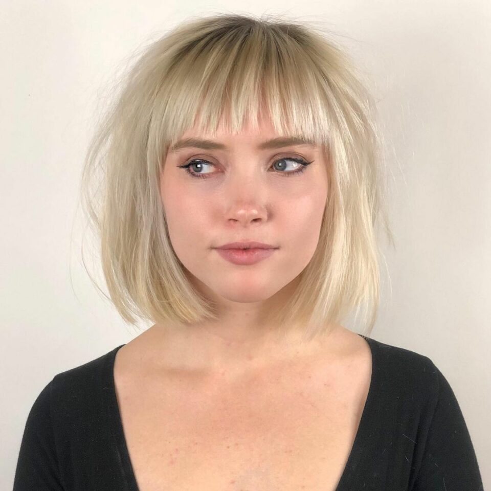 10 Most Stylish Bob Haircuts With Bangs For Round Face Shapes