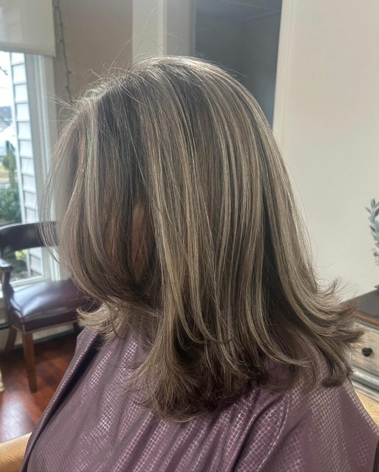 10 Blending Gray Highlights On Brown Hair Ideas For Women Over 50