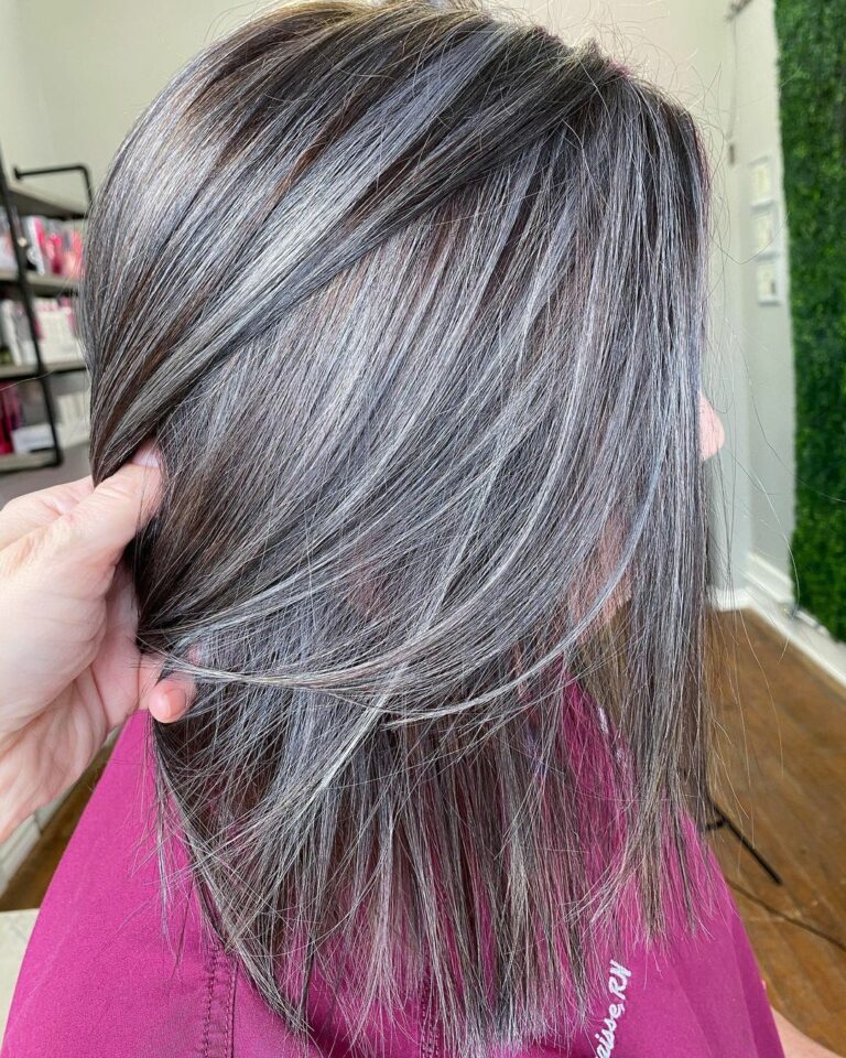 10 Blending Gray Highlights On Brown Hair Ideas For Women Over 50