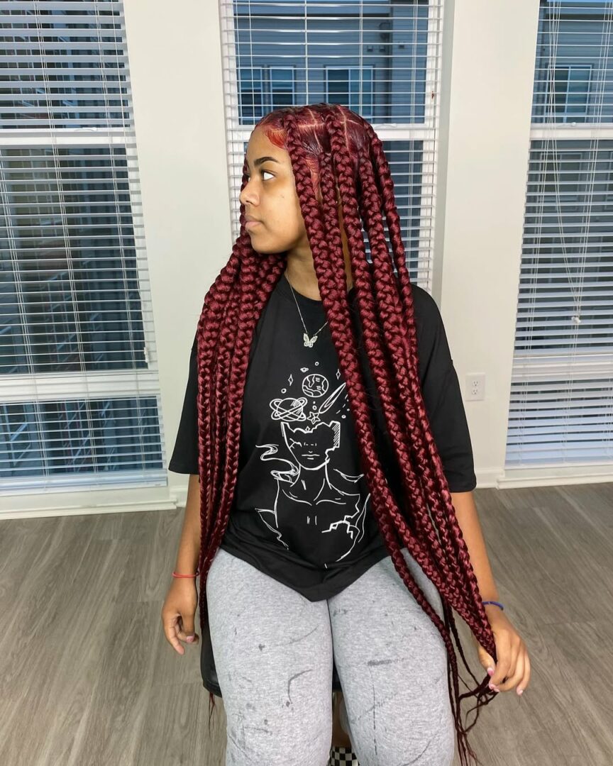 16 Sassy And Fierce Red Box Braids That Will Give You Main Character Energy