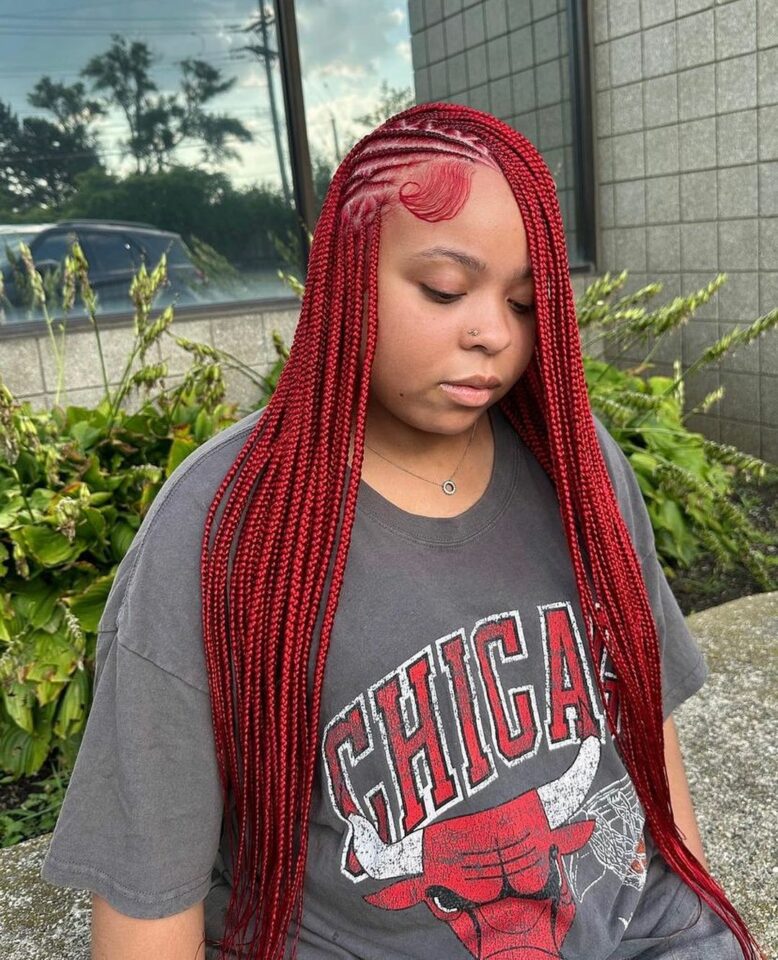 16 Sassy And Fierce Red Box Braids That Will Give You Main Character Energy