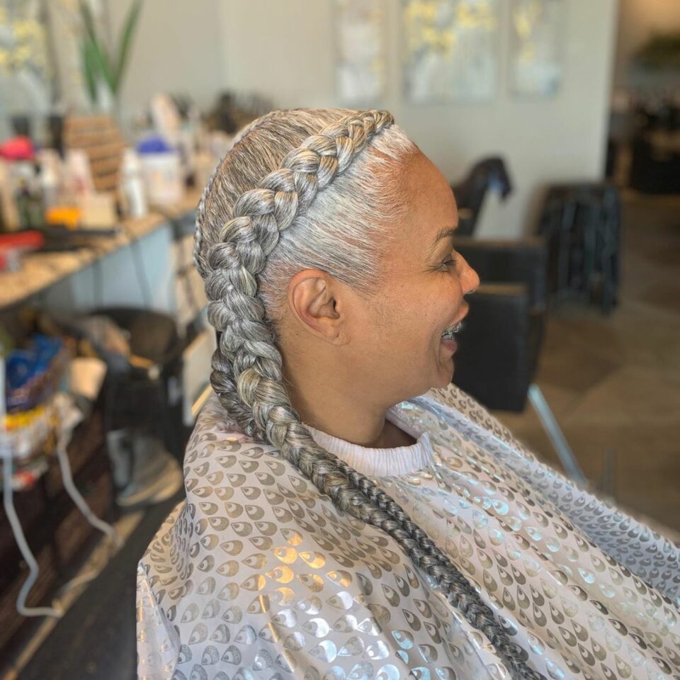13 Stunning Grey Hair Braids That Prove Grey Will Be The New Black In 2025