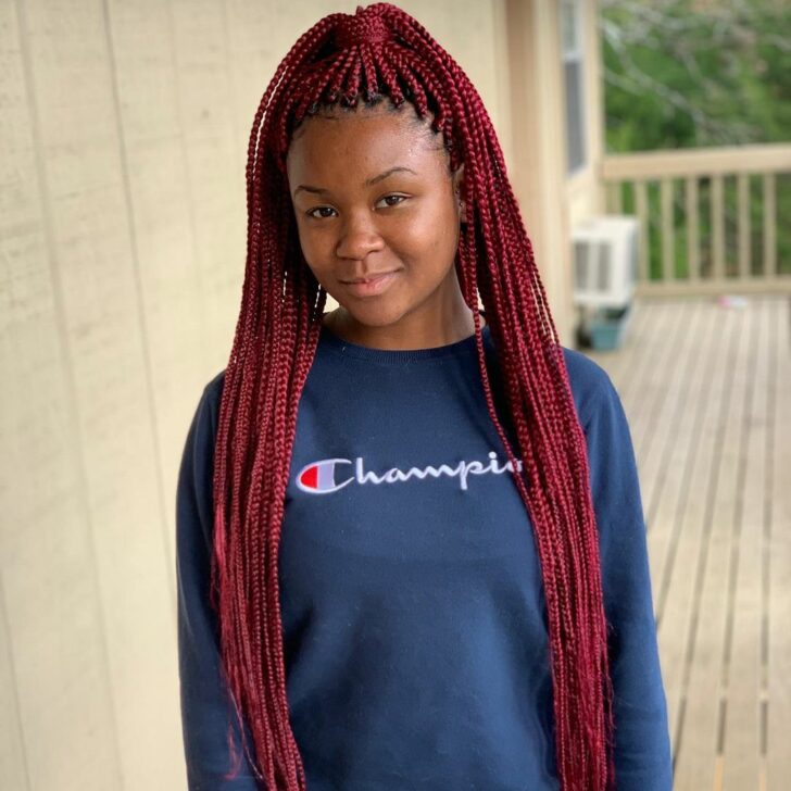 16 Sassy And Fierce Red Box Braids That Will Give You Main Character Energy