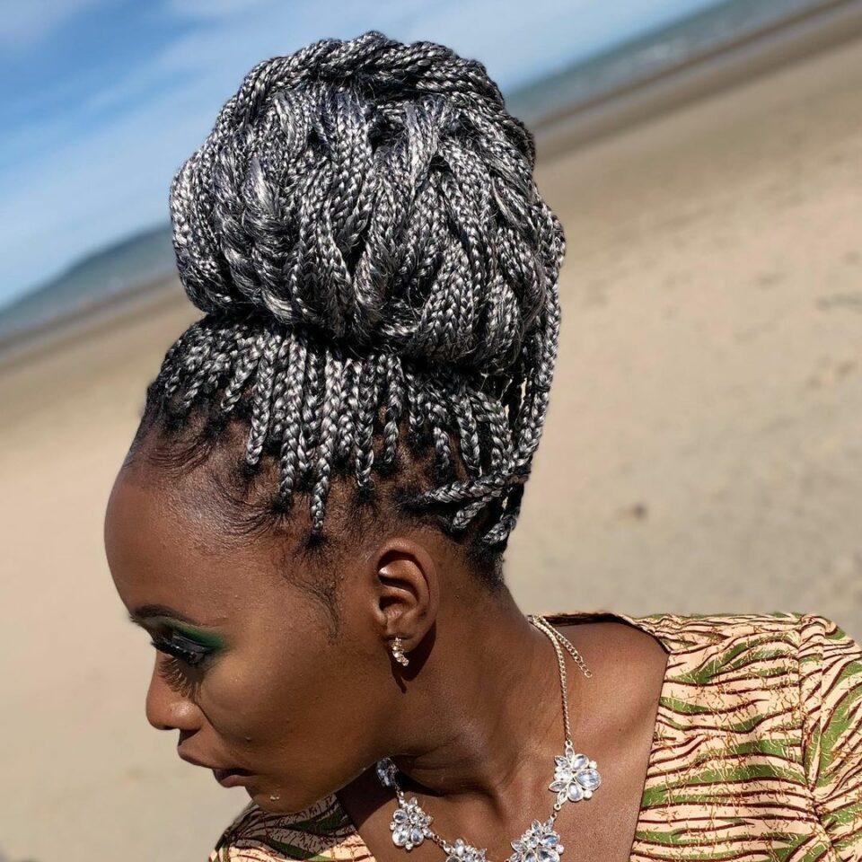 14 Trendy And Traditional Salt And Pepper Braids For Black Women