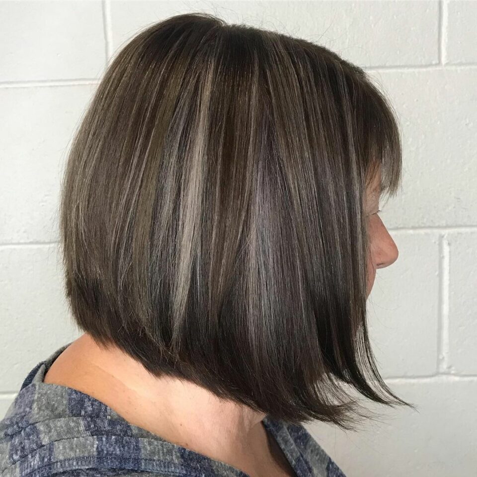 10 Blending Gray Highlights On Brown Hair Ideas For Women Over 50
