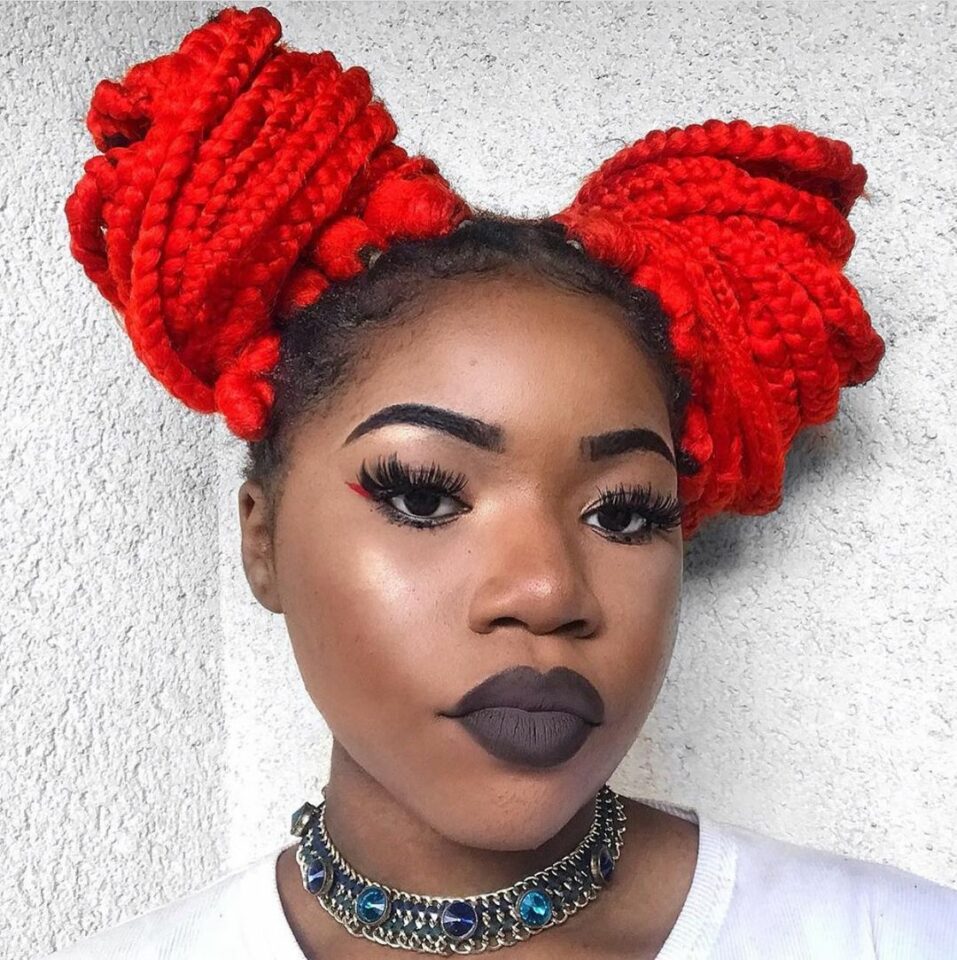 16 Sassy And Fierce Red Box Braids That Will Give You Main Character Energy