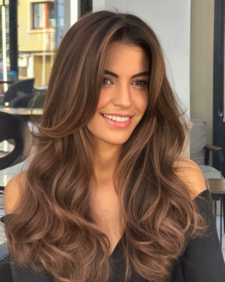 39 styles de franges de rideaux qui donnent aux cheveux longs une ...