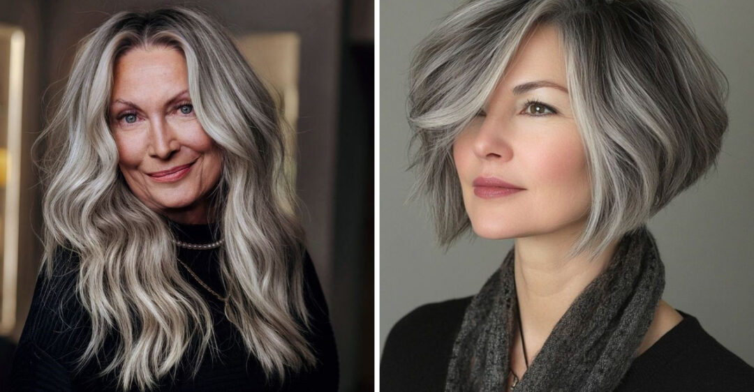 20 Beautiful Ways to Wear Gray Hair with Lowlights After 50