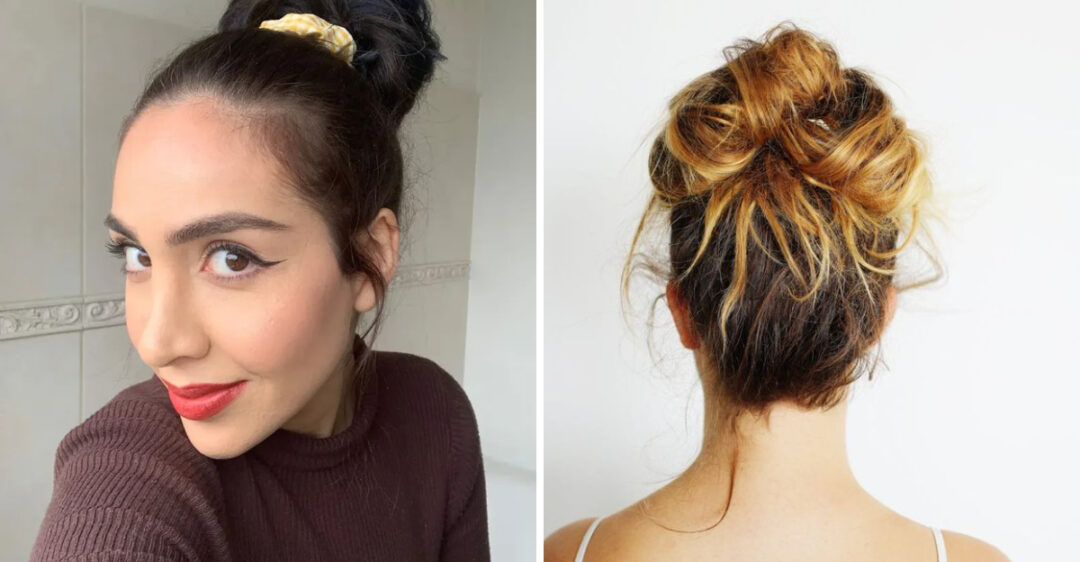 Scrunchie Hair Bun Tutorial By Making a Loop with a Section of Hair